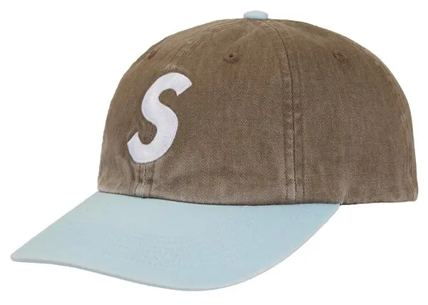 Supreme Pigment Coated 2-tone S Logo 6-panel Cap - Brown