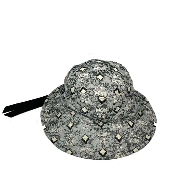 Mcm Vintage Stud O Monogram Bucket Hat - Grey