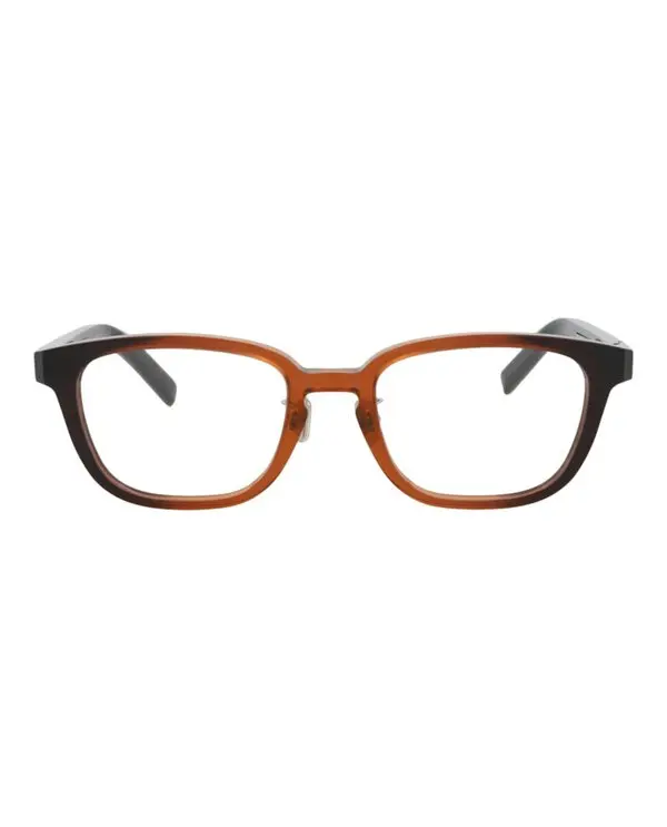 Berluti Acetate Square Frame Optical Frames - Orange Black Transparent (bl50003u/52/044)