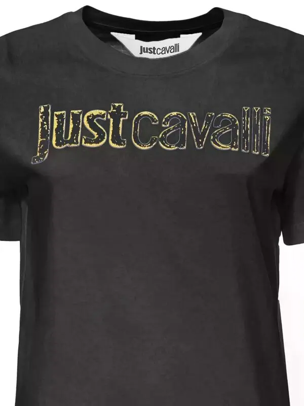 Just Cavalli Embellished Logo T-shirt - Black