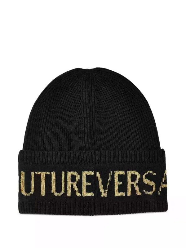 Versace Logo-jacquard Beanie - Black