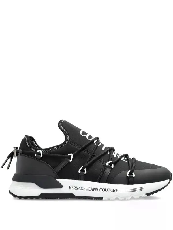 Versace Logo Lace-up Sneakers - Black