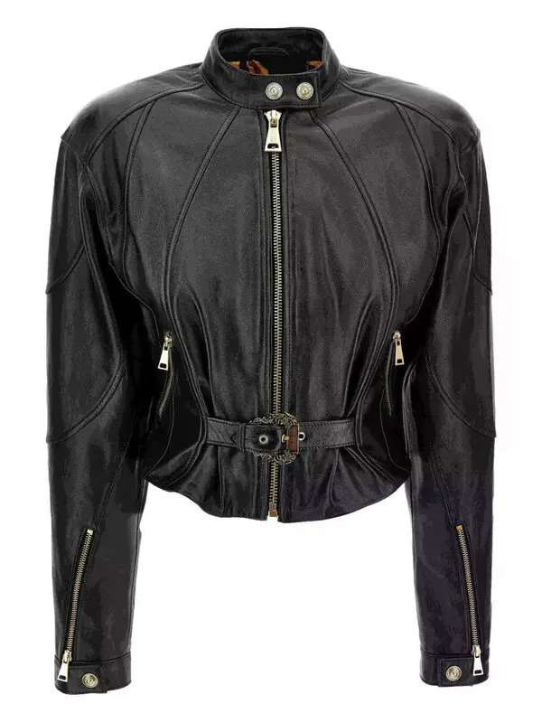 Versace Belted Leather Jacket