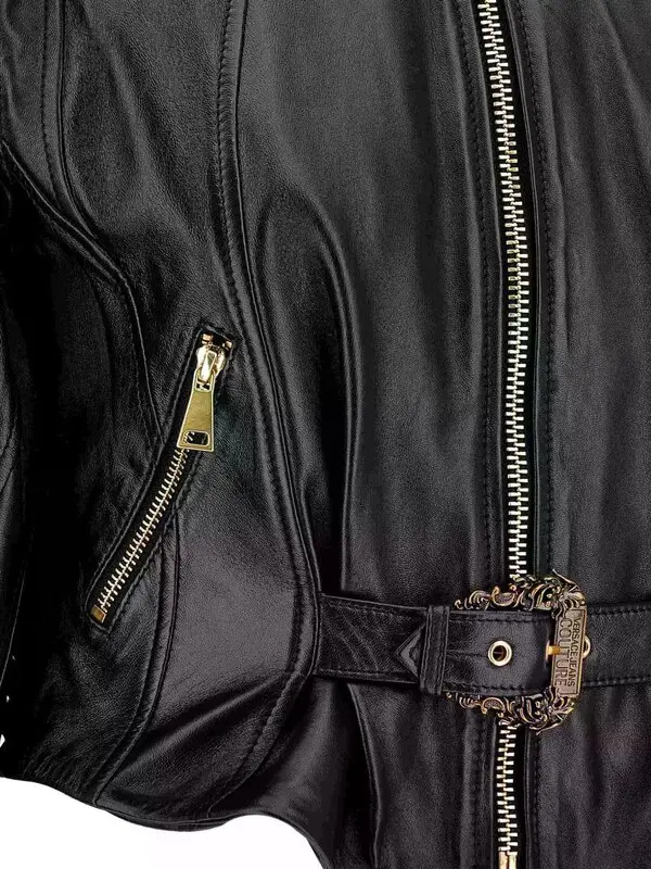 Versace Belted Leather Jacket