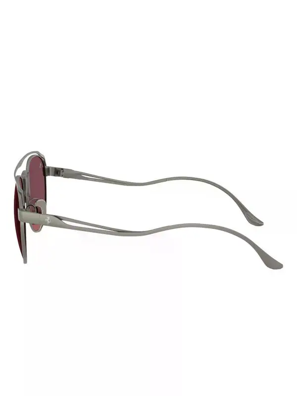 FERRARI Round-frame Double-bridge Sunglasses - Grey
