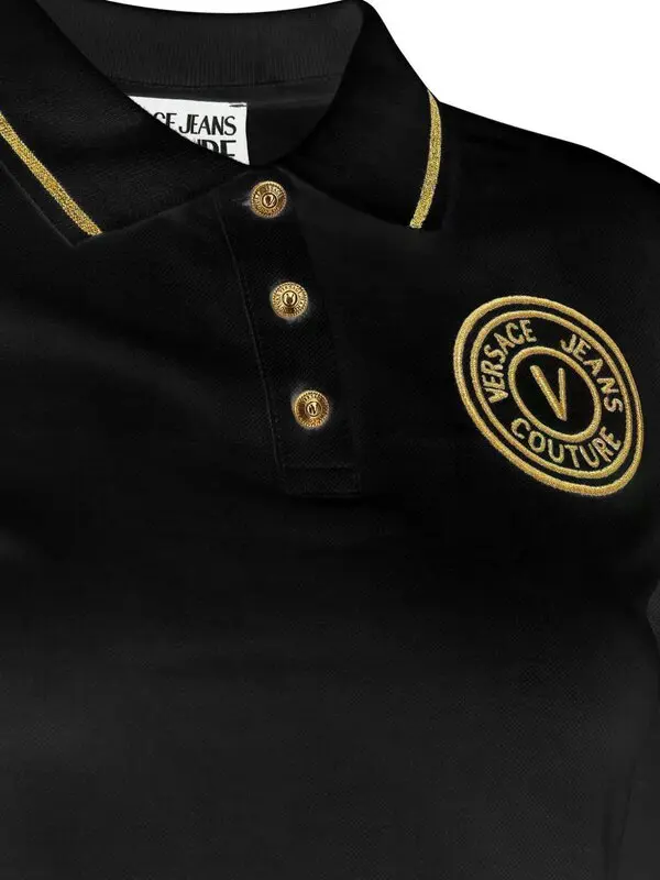 Versace Embroidered-logo Polo Shirt - Black