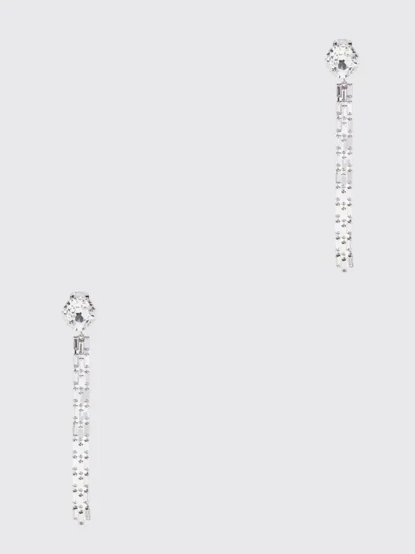 Alessandra Rich Crystal Dangle Earrings - Silver