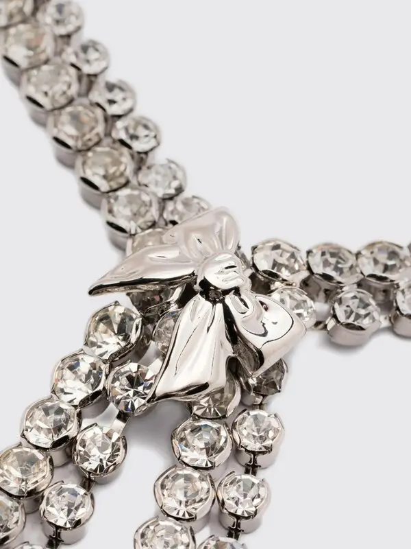 Alessandra Rich Crystal Bow Necklace