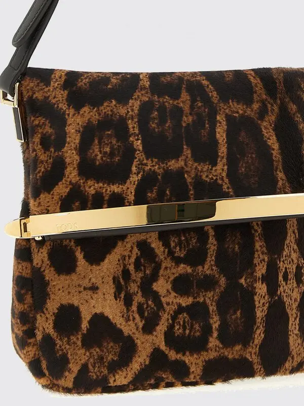 TOD'S Leopard Print Shoulder Bag - Brown