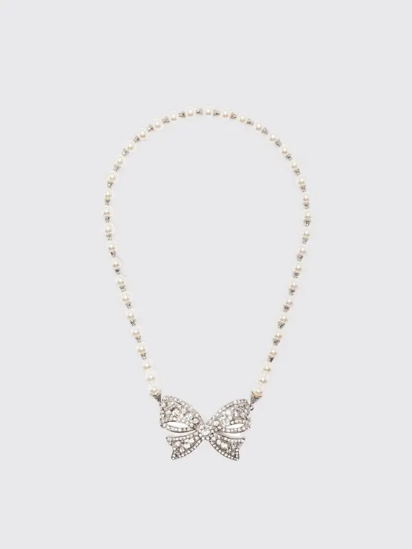 Alessandra Rich Jewel Necklace - White
