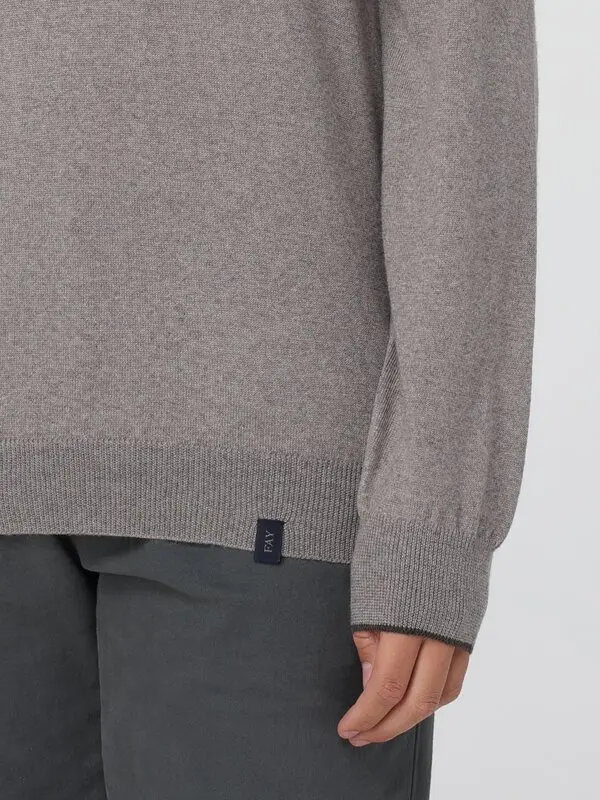 FAY Crew Neck Pullover - Brown