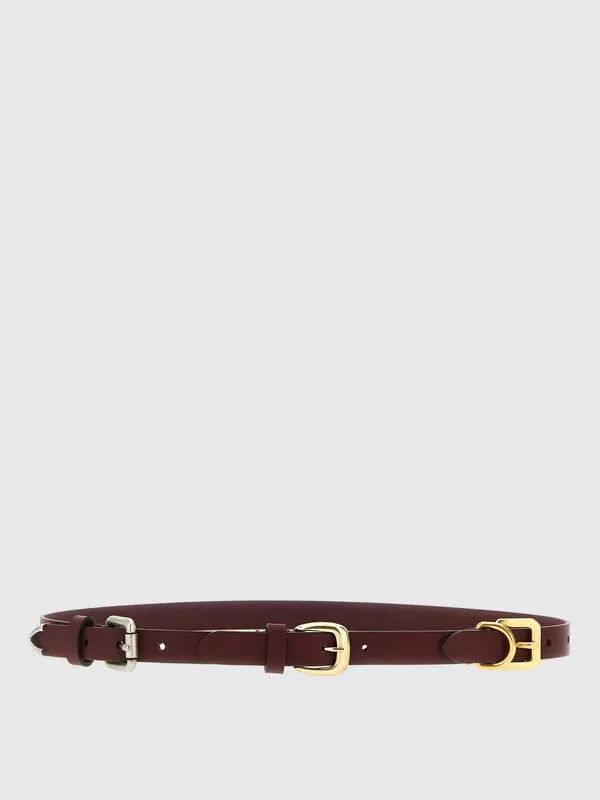 Etro Leather Belt - Burgundy