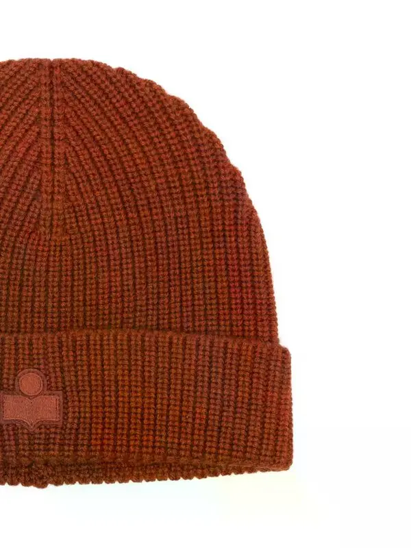 MARANT Ribbed Logo Beanie - Brown
