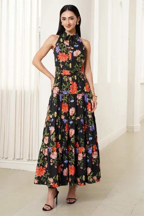 Yumi Kim Dara Floral Print Halter Maxi Dress