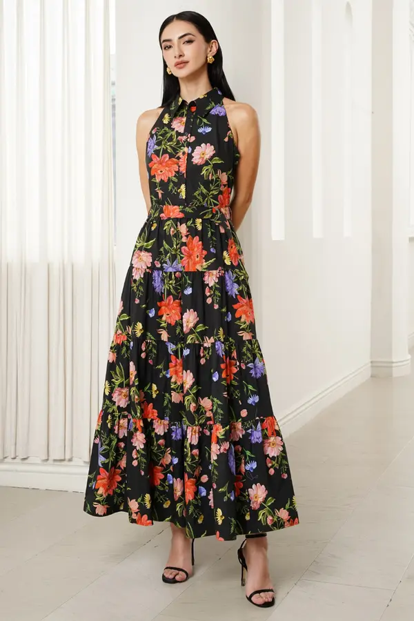 Yumi Kim Dara Floral Print Halter Maxi Dress