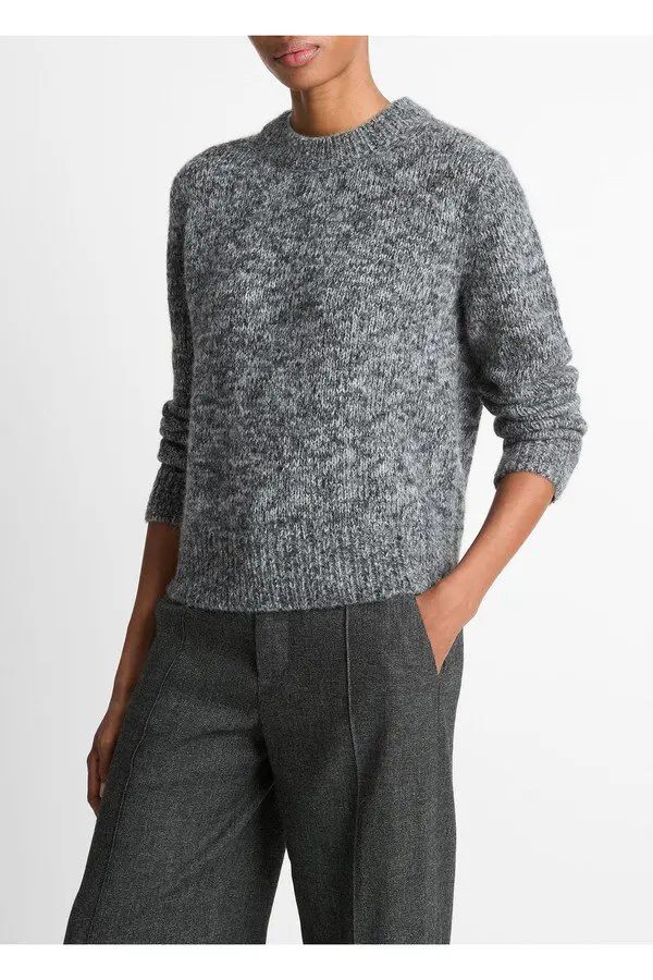 Vince Marled Crew Neck Sweater - Grey