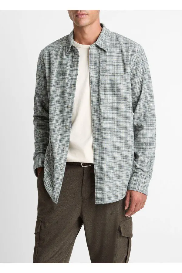 Vince Highclere Plaid Cotton Button-front Shirt