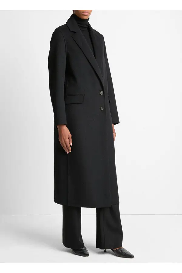 Vince Wool-cashmere Blend Single-breasted Coat - Black