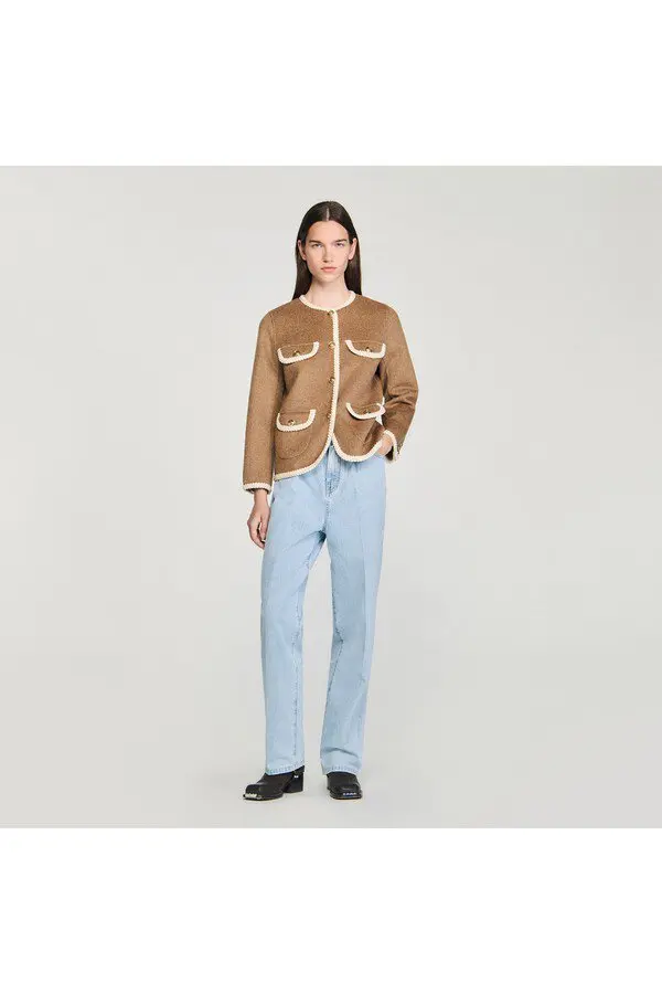 Sandro Double-faced Jacket - Natural