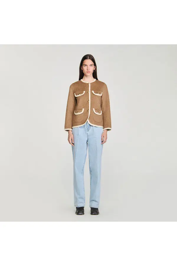 Sandro Double-faced Jacket - Natural
