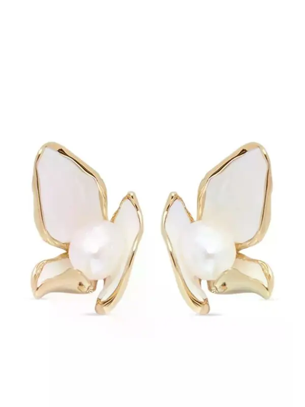 Erdem Flower Pearl Stud Earrings - White