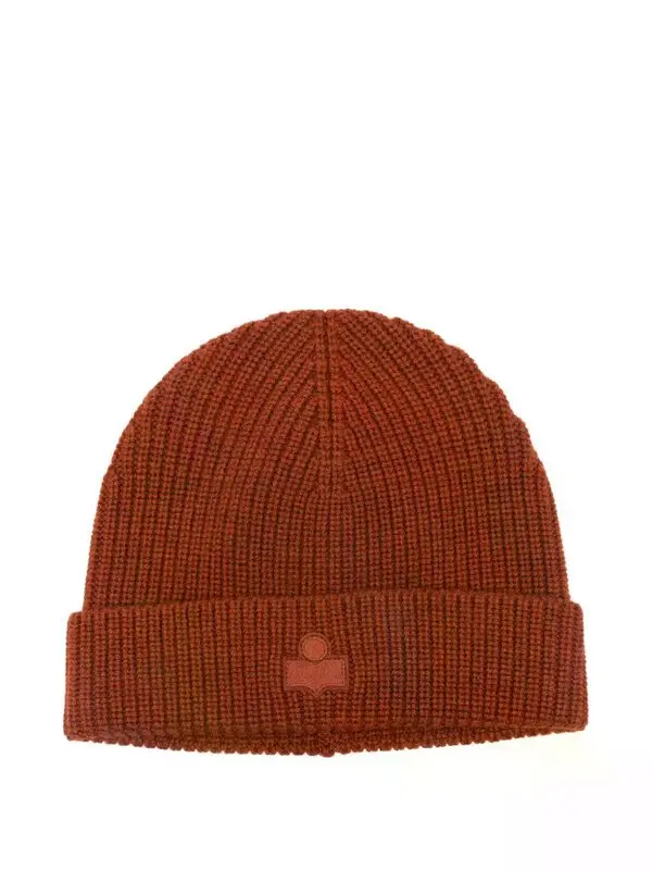 MARANT Ribbed Logo Beanie - Brown