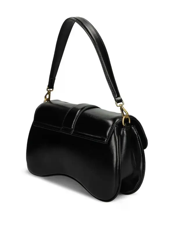 Just Cavalli Quilted Shoulder Bag With Snake Buckle - Black