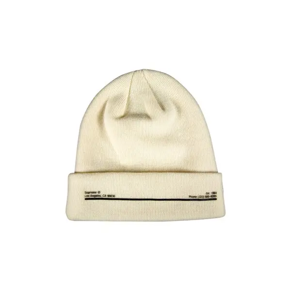 Supreme × New Era Shop Beanie Los Angels Supreme X New Era Shop Beanie Los Angeles - Cream | Editorialist