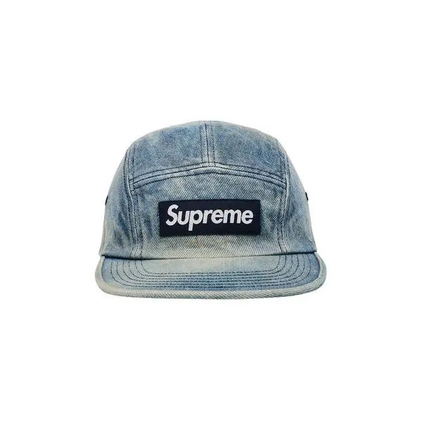 Supreme Washed Chino Twill Camp Cap - Blue