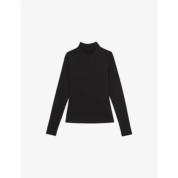 REISS Ribbed Stretch-cotton Top