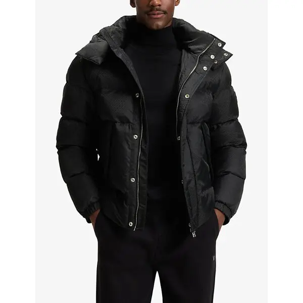 BOSS Monogram-pattern Padded Shell Jacket