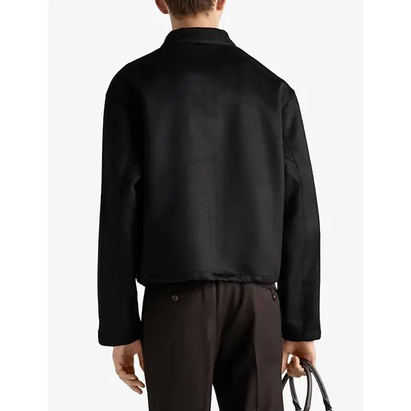 Prada Logo-embellished Wool And Cashmere Blouson Jacket