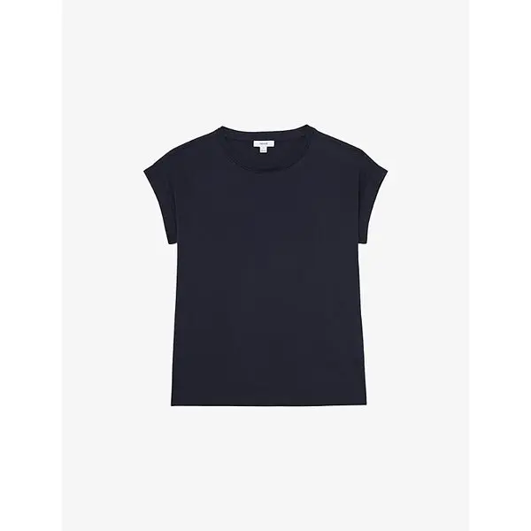 REISS Relaxed-fit Brushed-cotton T-shirt - Navy