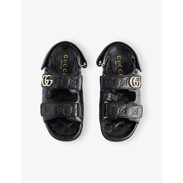 Gucci Marmont Gg Leather Flat Sandals