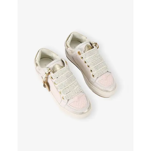 Kurt Geiger Southbank Metallic Leather Trainers - White/oth