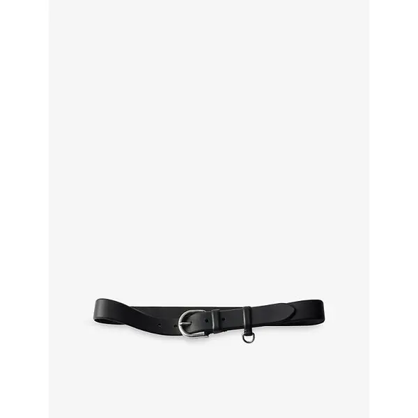 Prada Curve-buckle Leather Belt - Black