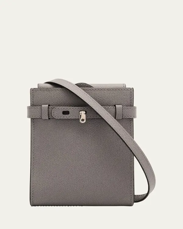 VALEXTRA Brera B-tracollina Slim Crossbody Bag - Nebbia