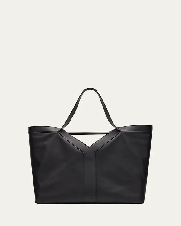 Saint Laurent Giant Y Grainy Leather Tote Bag - Black