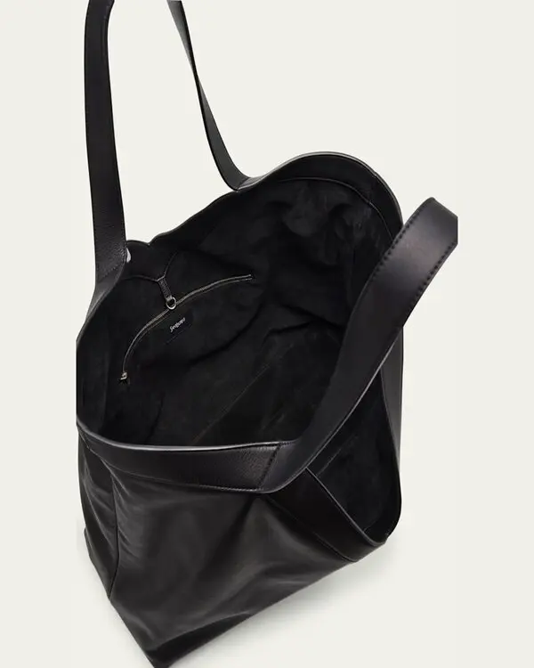 Saint Laurent Giant Y Grainy Leather Tote Bag - Black