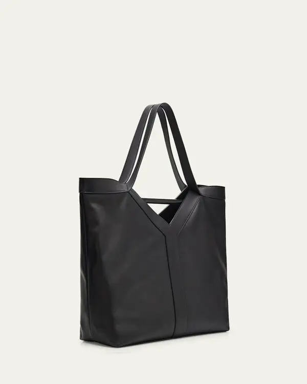 Saint Laurent Giant Y Grainy Leather Tote Bag - Black