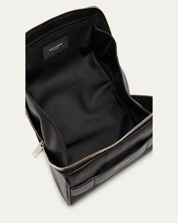 Saint Laurent Small Cube Trousse Leather Toiletry Case