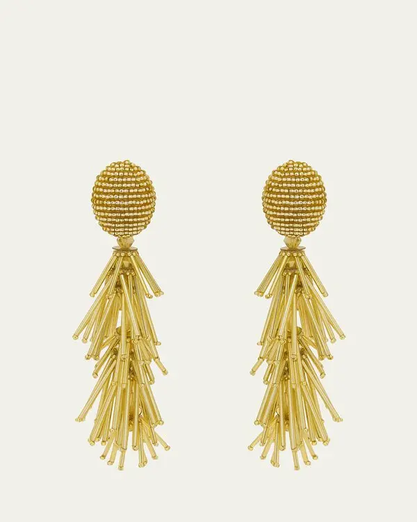 Oscar De La Renta Fringe Tassel Earrings - Yellow