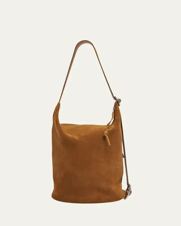 Loewe Loop Medium Bucket Bag - Tobacco