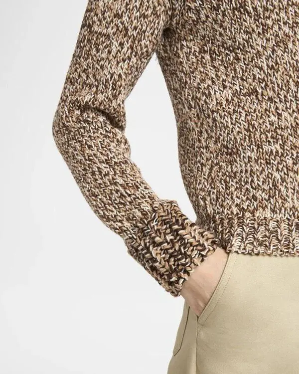 Moncler Marled Virgin Wool Crewneck Sweater