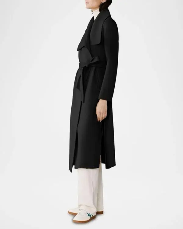 Soia & Kyo Wool Wrap Coat - Black