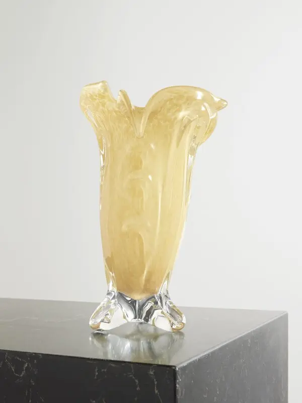 LOUISE ROE Drape Glass Vase - Yellow