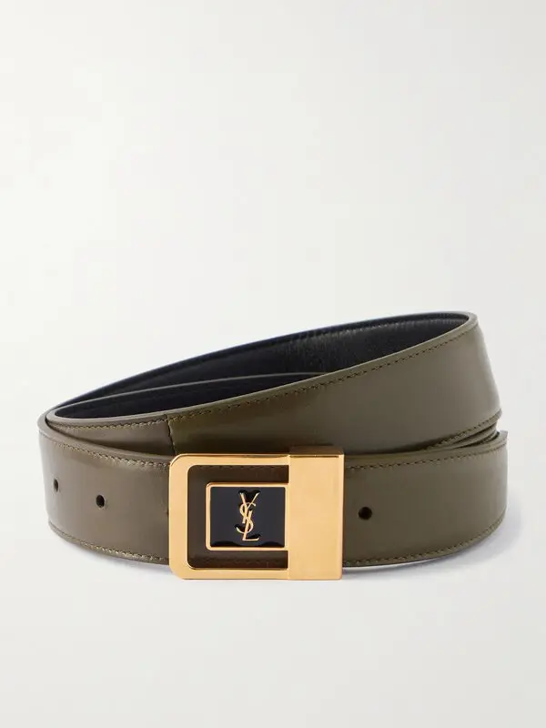 Saint Laurent Leather Belt - Green