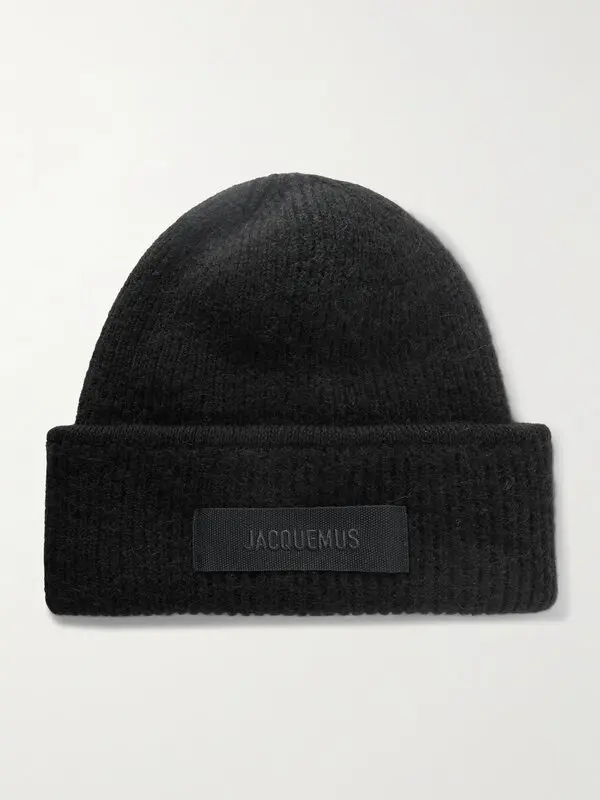 Jacquemus Le Bonnet Ribbed-knit Beanie - Black