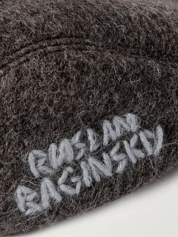 Ruslan Baginskiy Ivy Embroidered Flat Cap - Brown