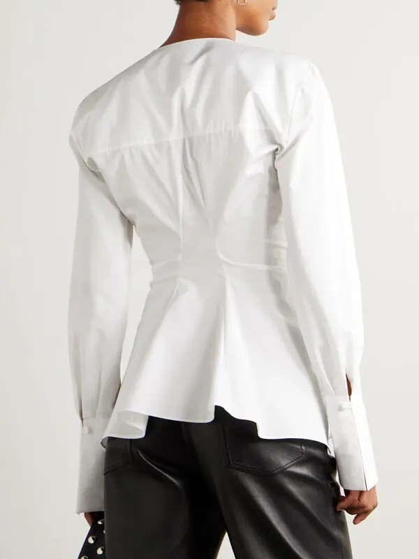 LIBEROWE - Lavinia Cotton-Poplin Peplum Blouse